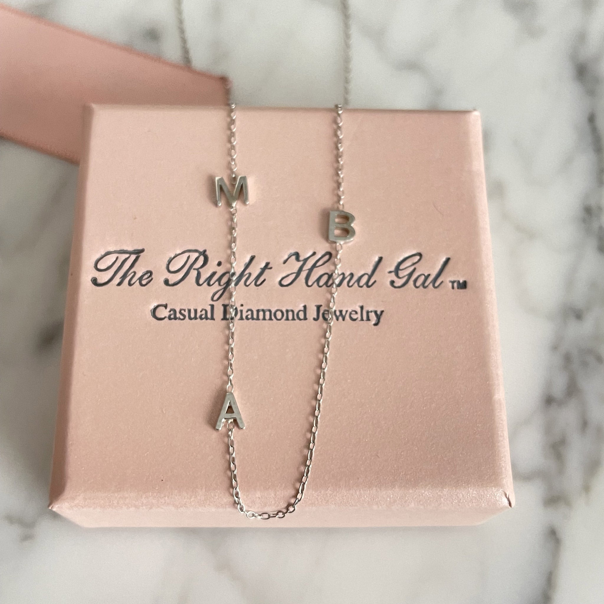 The Meghan Mini Initial Necklace - Choose 3 Initials – The Right Hand Gal